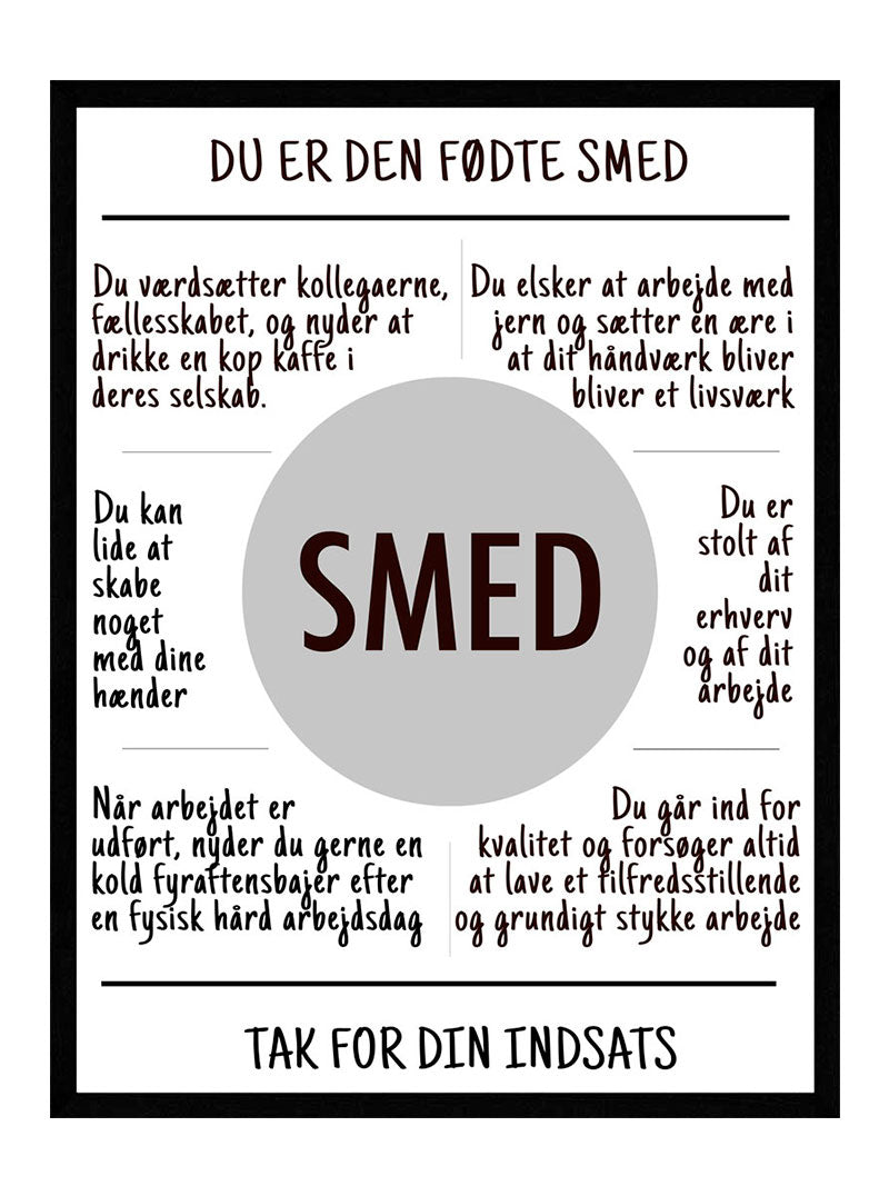 → Smed Plakat | Køb Billigt Online | POSTERSbyUS