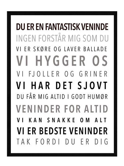 Bedste veninde plakat