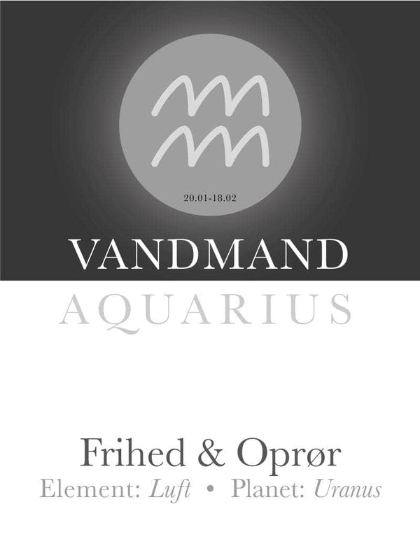 Vandmanden stjernetegn tekst plakat